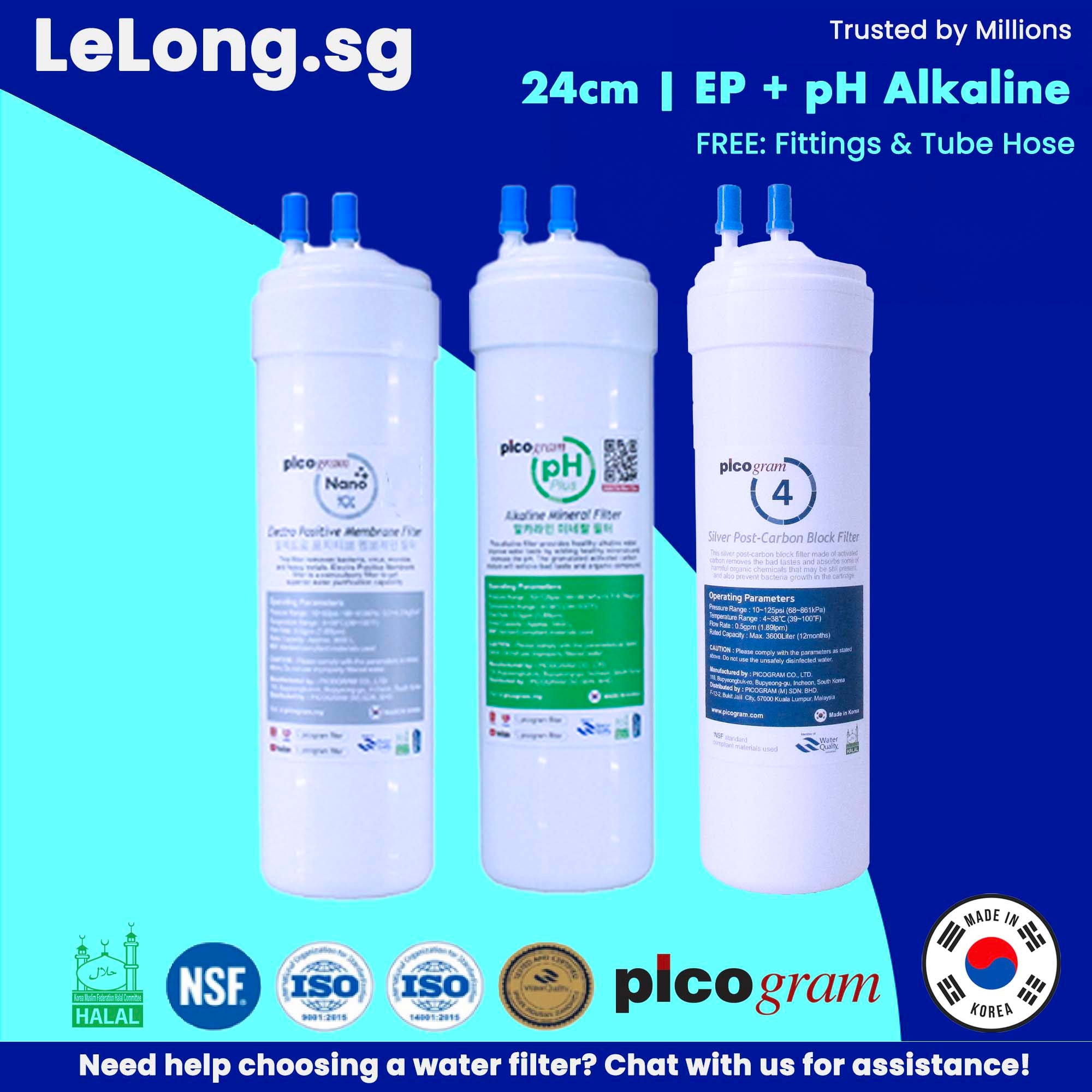 Korea 3 Filters Package, Ultra-Fine Or Electro Positive Membrane, Alka ...