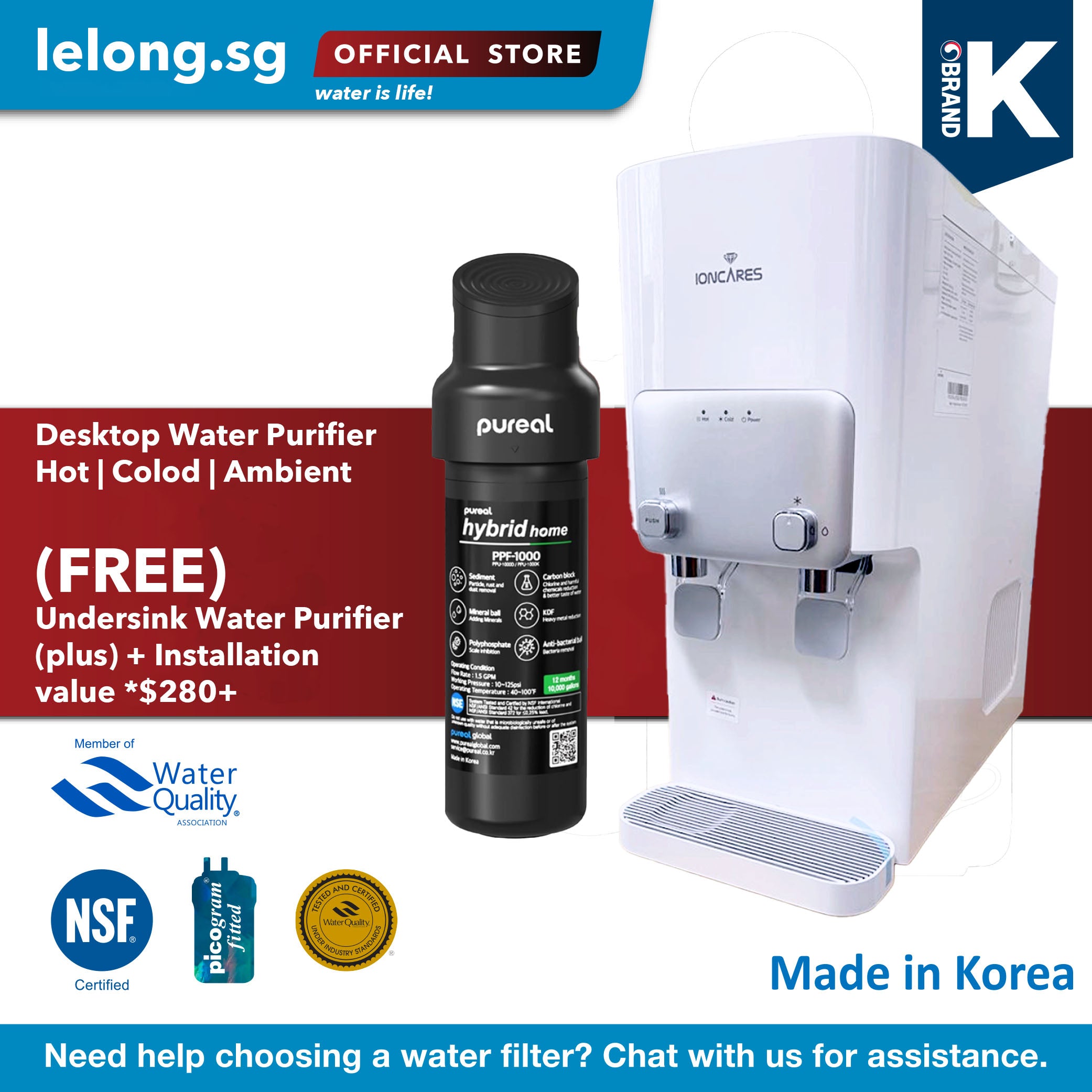 [FREE Installation + FREE Undersink System] Korea Ioncares Su Jeong HO ...